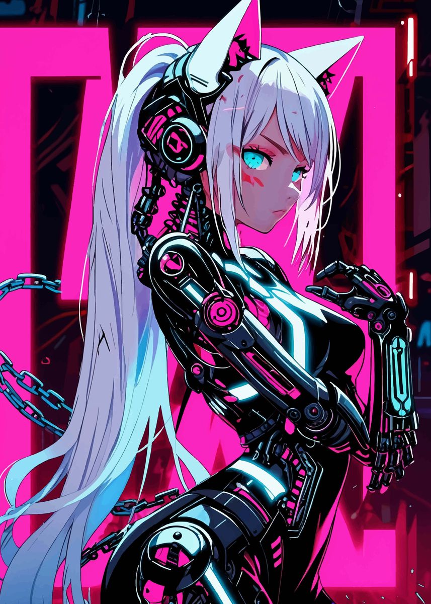 'Cyberpunk Anime Girl' Poster, picture, metal print, paint by Suhayb ...