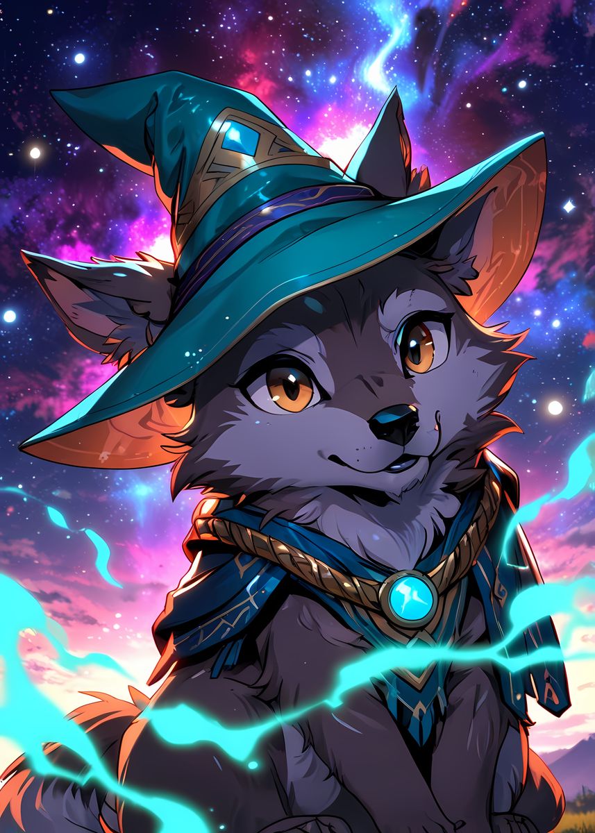 'Wolf Wizard' Poster, picture, metal print, paint by Code Black Poster ...