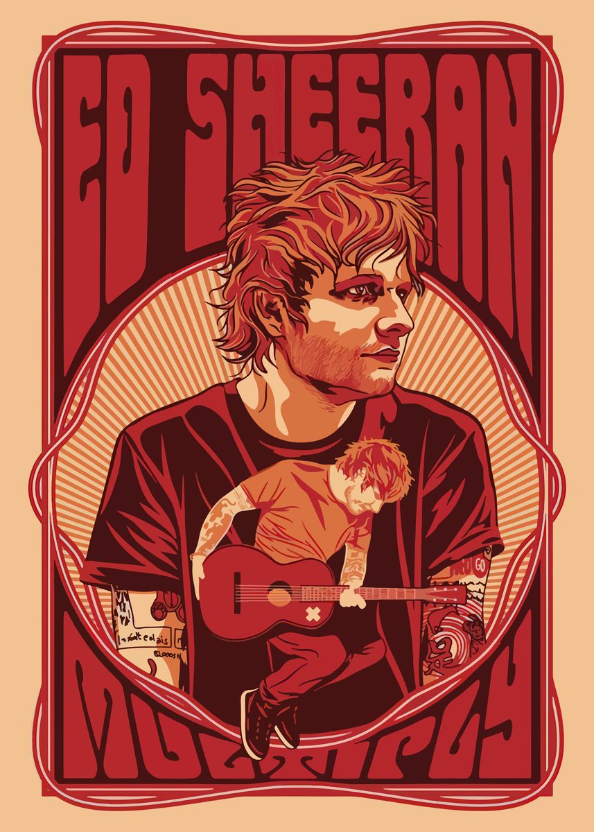 'Ed Sheeran Music Poster' Poster, picture, metal print, paint by Rans ...