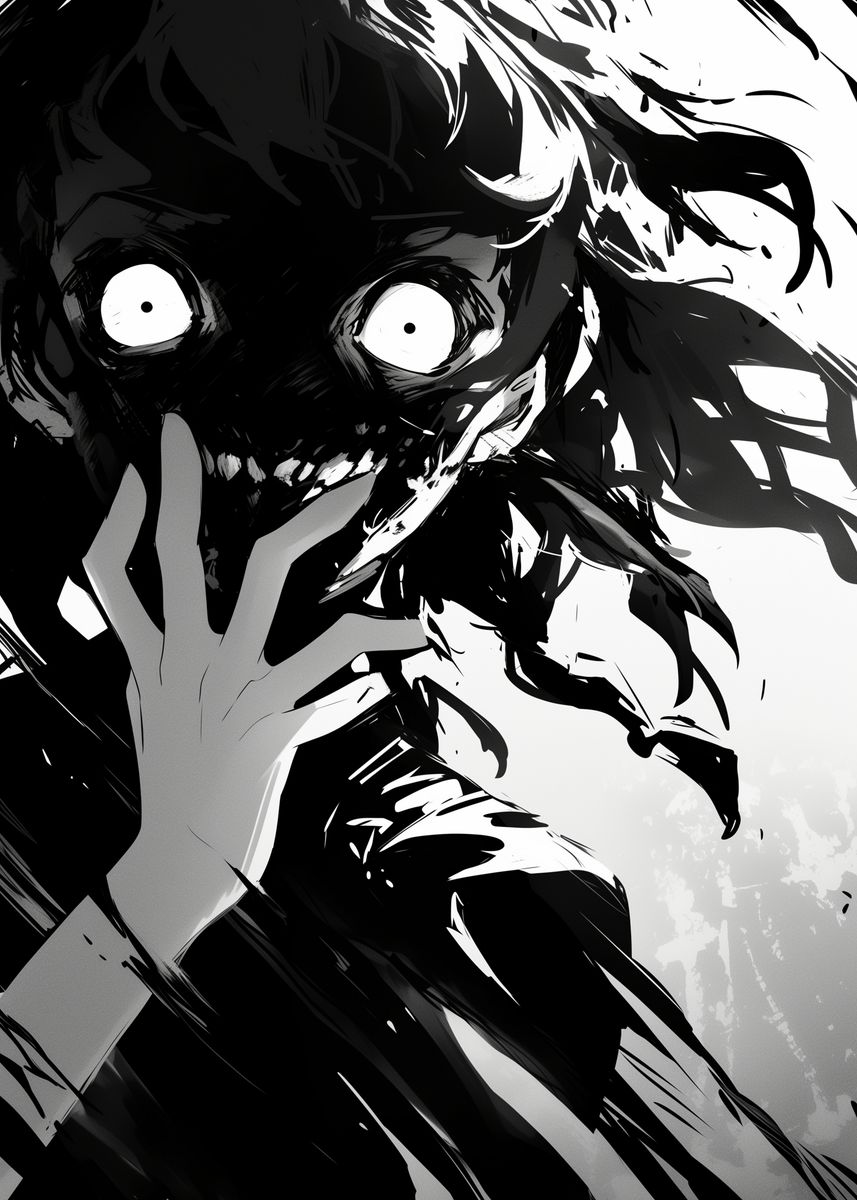 'Anime Horror Illustration' Poster, picture, metal print, paint by Sumi ...