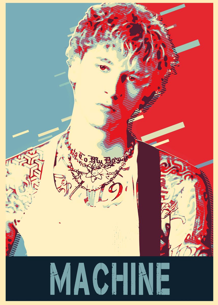 'Machine Gun Kelly Poster' Poster, picture, metal print, paint by ...