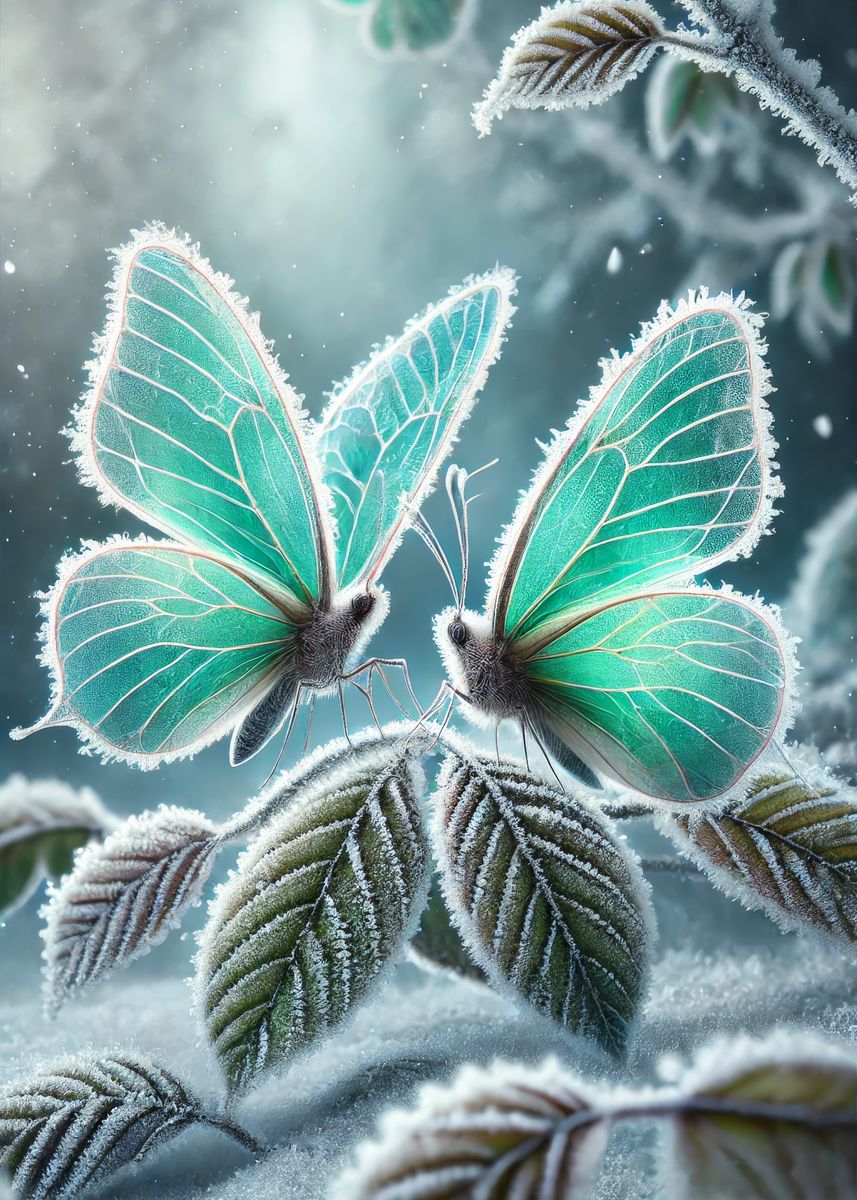 'Frozen Butterflies' Poster, picture, metal print, paint by | Displate