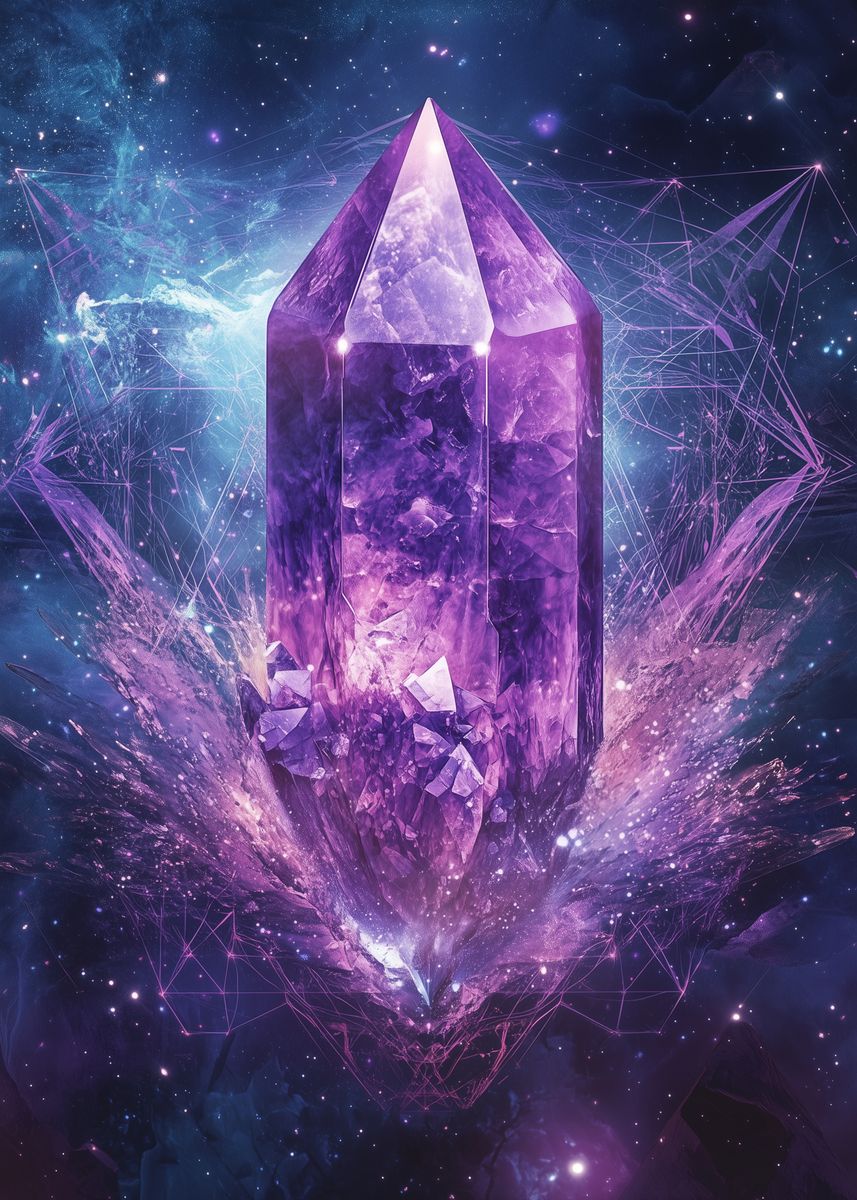 'Amethyst Crystal in Space' Poster, picture, metal print, paint by Vfx ...