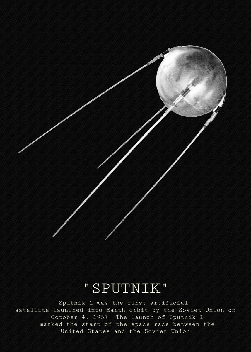'Sputnik 1 Satellite' Poster, picture, metal print, paint by Brexmore ...