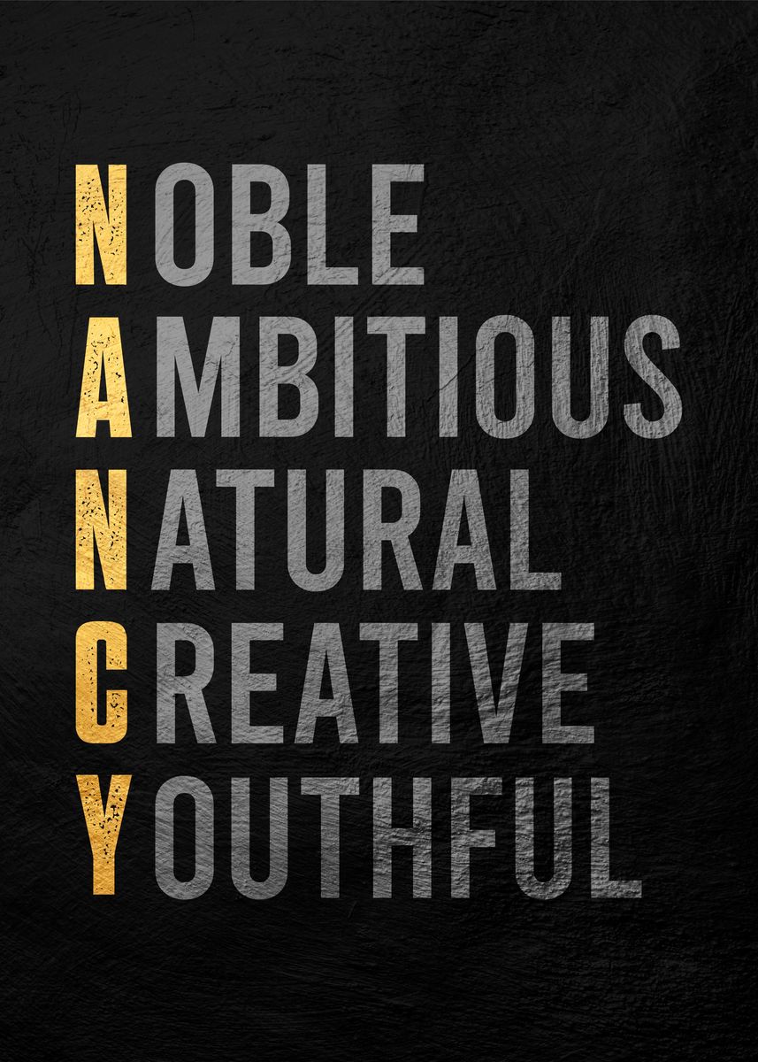 'Nancy Name Acronym Art' Poster, picture, metal print, paint by Metal ...