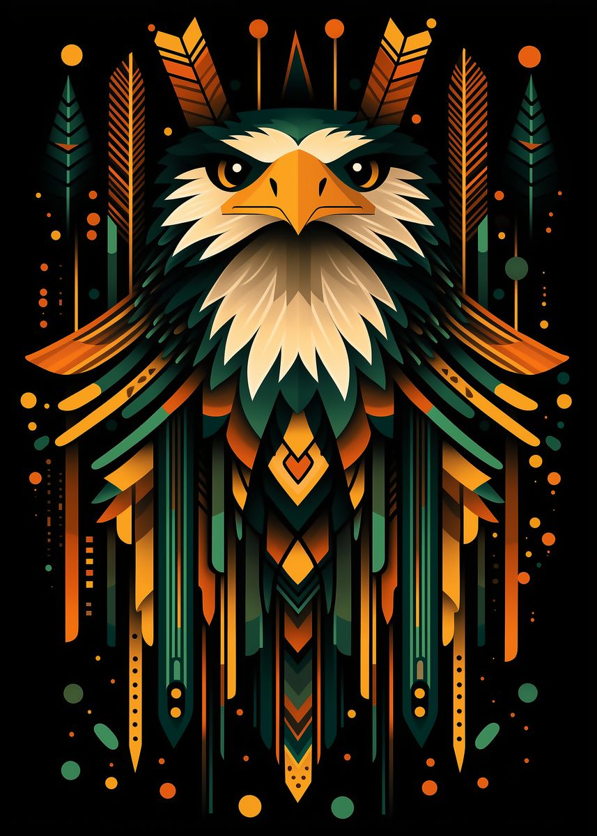 'Geometric Eagle Art' Poster, picture, metal print, paint by der ...