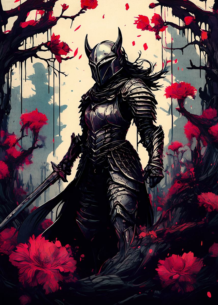 'Dark Knight in Bloom' Poster, picture, metal print, paint by Johann ...
