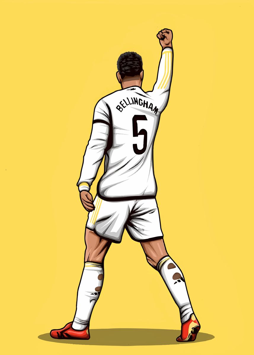 'Bellingham Soccer Illustration' Poster, picture, metal print, paint by ...