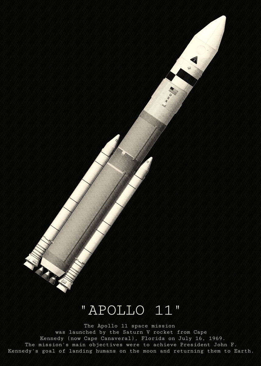 'Apollo 11 Rocket Launch' Poster, picture, metal print, paint by ...
