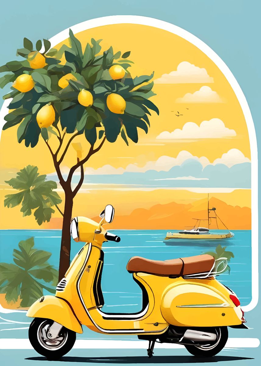 'Piaggio Scooter Decoration' Poster, picture, metal print, paint by ...