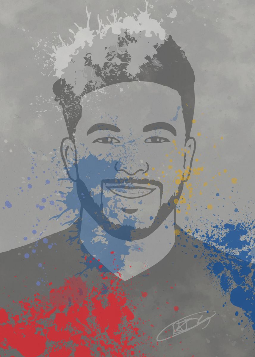 'Reece James Splatter' Poster, picture, metal print, paint by | Displate