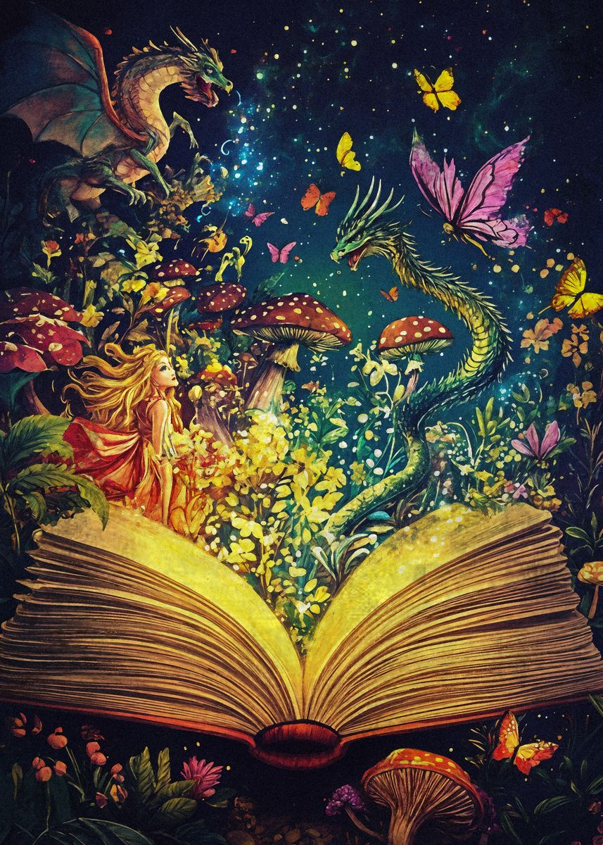 'Fantasy Book Magic ' Poster, picture, metal print, paint by Peterson ...