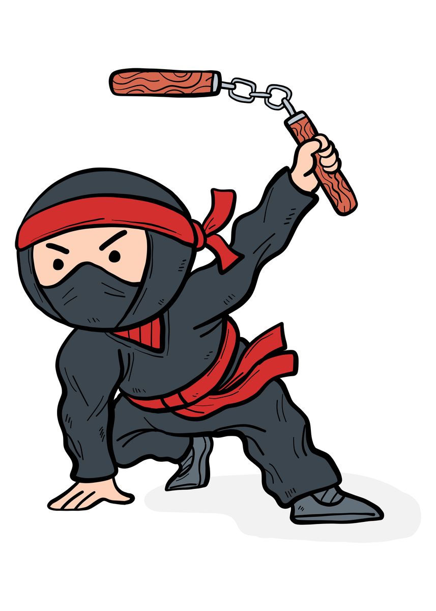 'Ninja with Nunchaku' Poster, picture, metal print, paint by daunte 11 ...