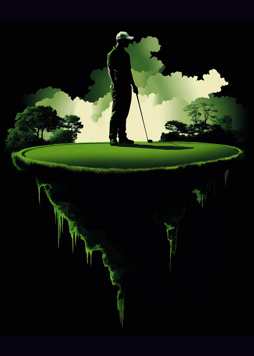 'Floating Golf Course' Poster, picture, metal print, paint by ...