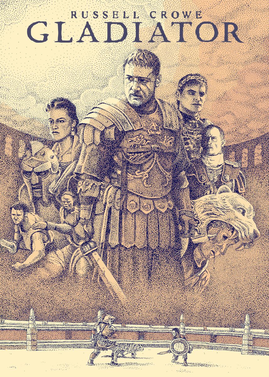 'Gladiator Movie Poster' Poster, picture, metal print, paint by | Displate