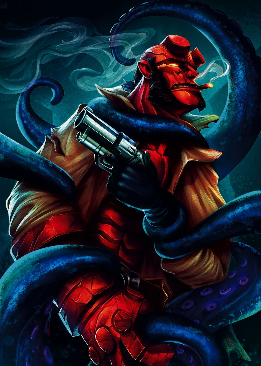 'HellBoy' Poster, picture, metal print, paint by Edgar Johnson | Displate
