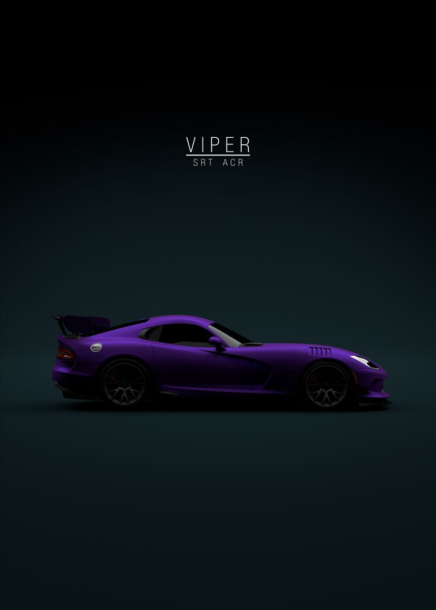 'Dodge Viper SRT ACR Purple 2016 - Green Tint Background' Poster ...