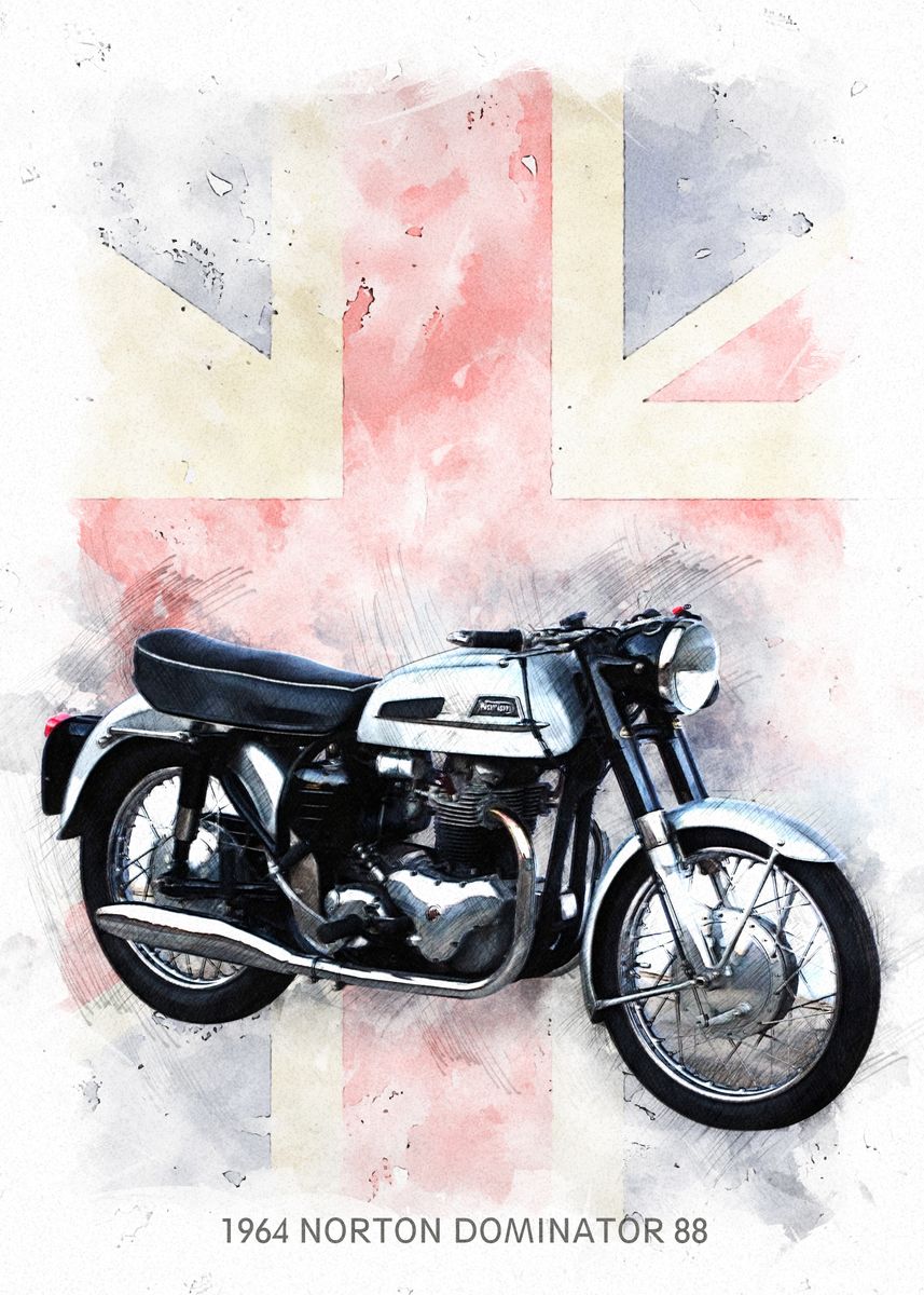 '1964 Norton Dominator 88' Poster, picture, metal print, paint by Johny ...