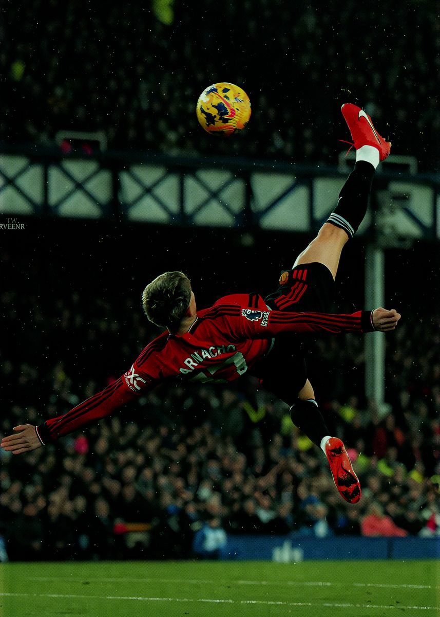 'Garnacho bicycle kick' Poster, picture, metal print, paint by Hynn ...