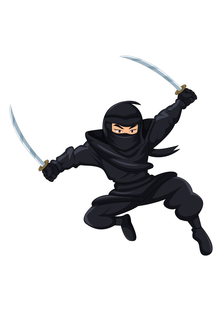 'Ninja Warrior Illustration' Poster, picture, metal print, paint by ...