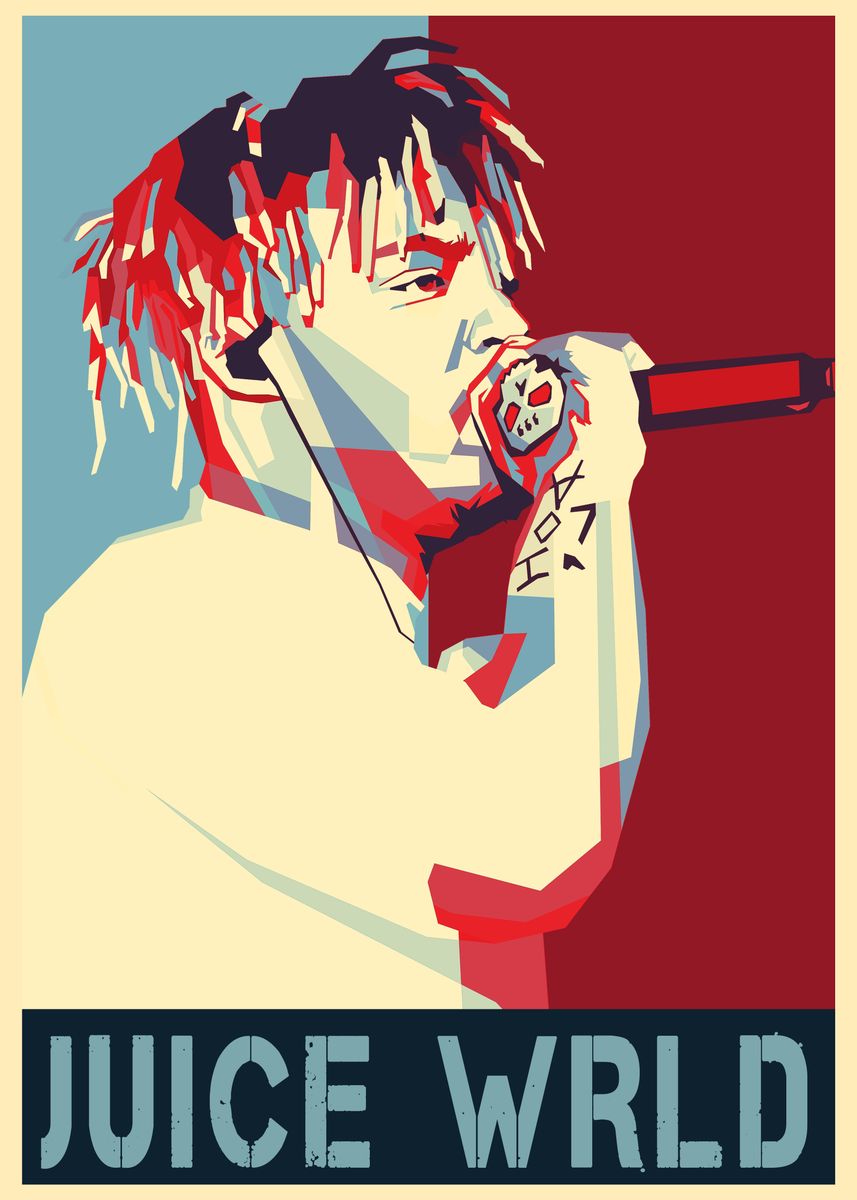 'Juice Wrld rapper Poster Art' Poster, picture, metal print, paint by ...