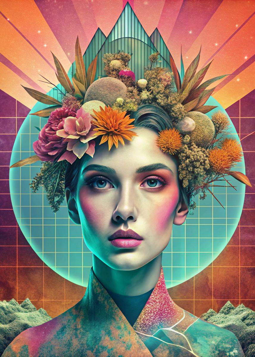 'Galactic Muse' Poster, picture, metal print, paint by albacha art | Displate