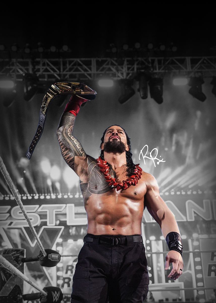 'Roman Reigns ' Poster, picture, metal print, paint by ART One | Displate