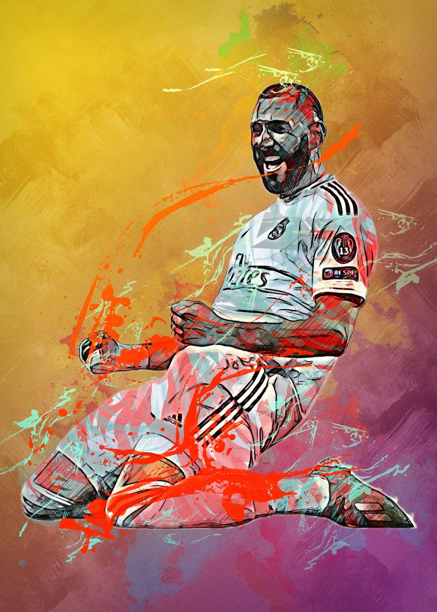 'Karim Benzema' Poster, picture, metal print, paint by | Displate