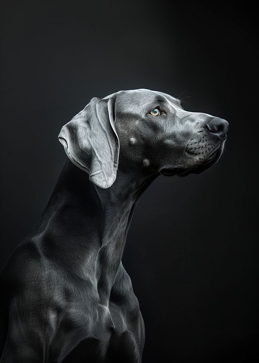 'Weimaraner Portrait' Poster, picture, metal print, paint by PetsArt ...