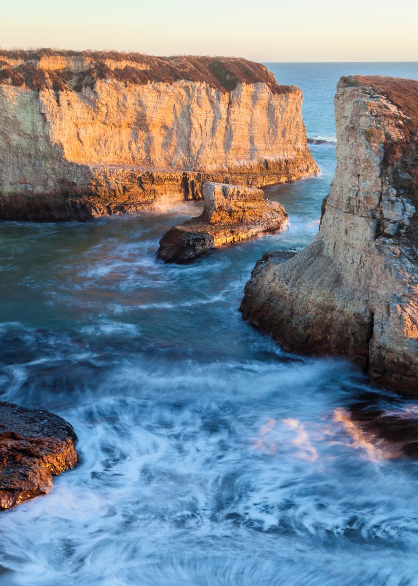 'Coastal Cliffs and Waves' Poster, picture, metal print, paint by ...