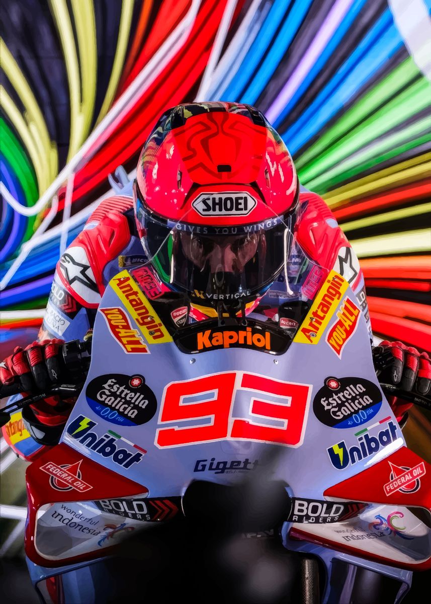 'marc marquez' Poster, picture, metal print, paint by | Displate
