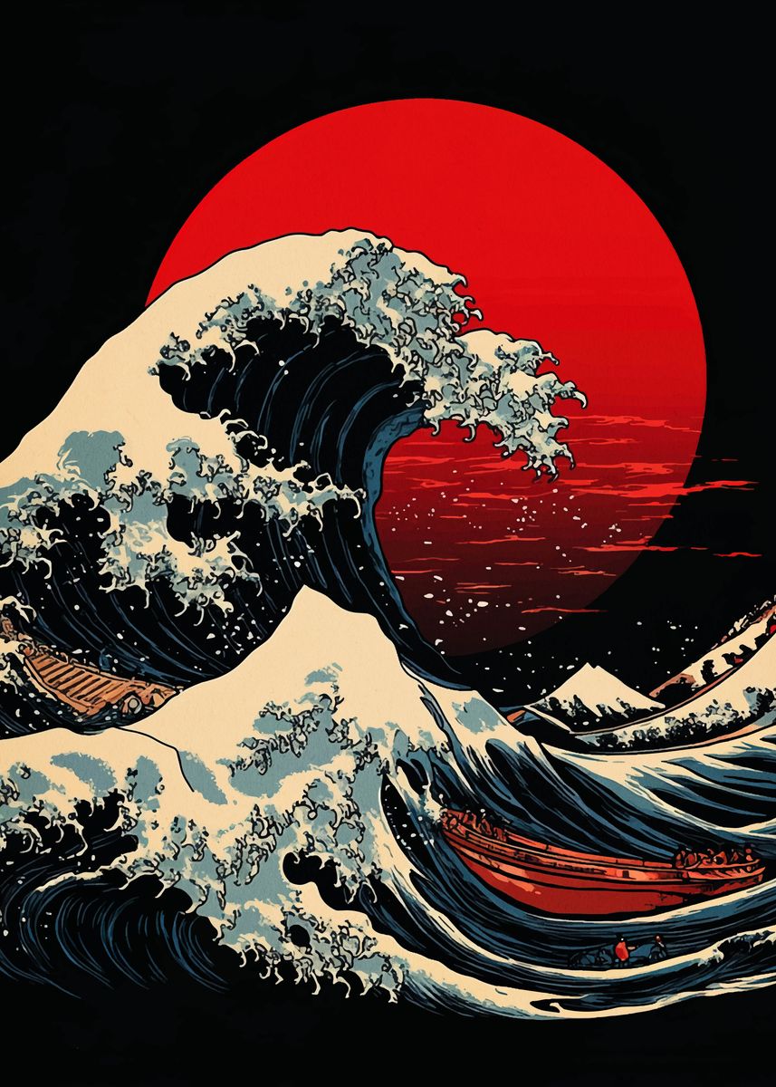'Great Wave Print' Poster, picture, metal print, paint by Mollie Knapp ...