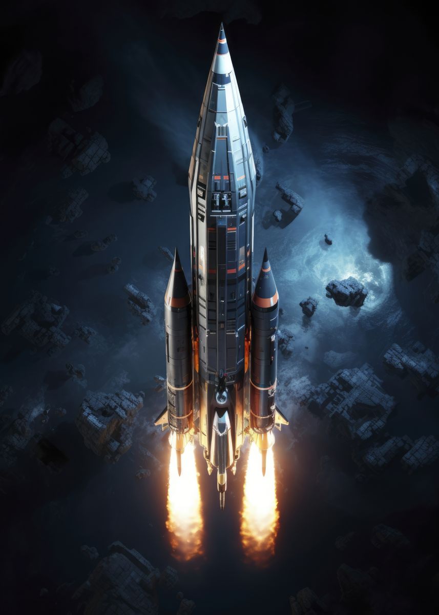 'Spacecraft Launch' Poster, picture, metal print, paint by BS Design ...