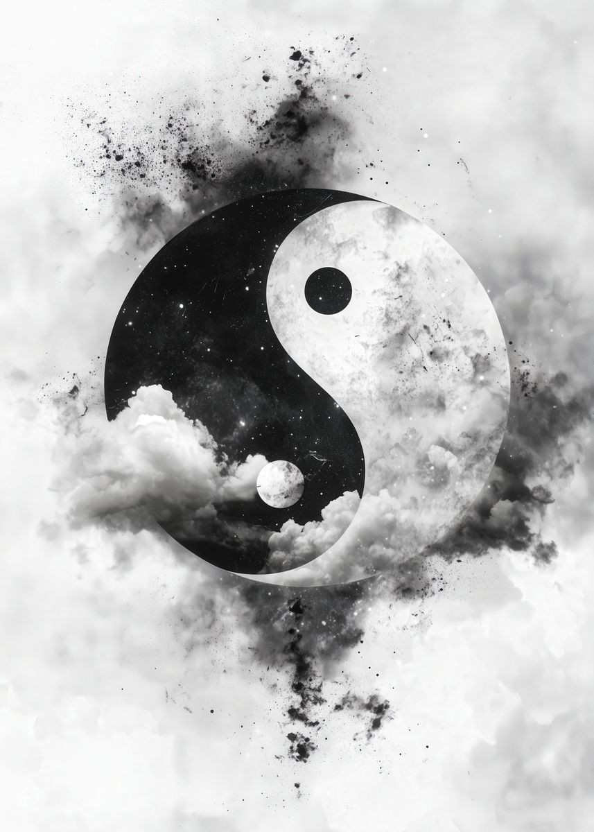 'The Yin Yang Clouds' Poster, picture, metal print, paint by CINEMO ...
