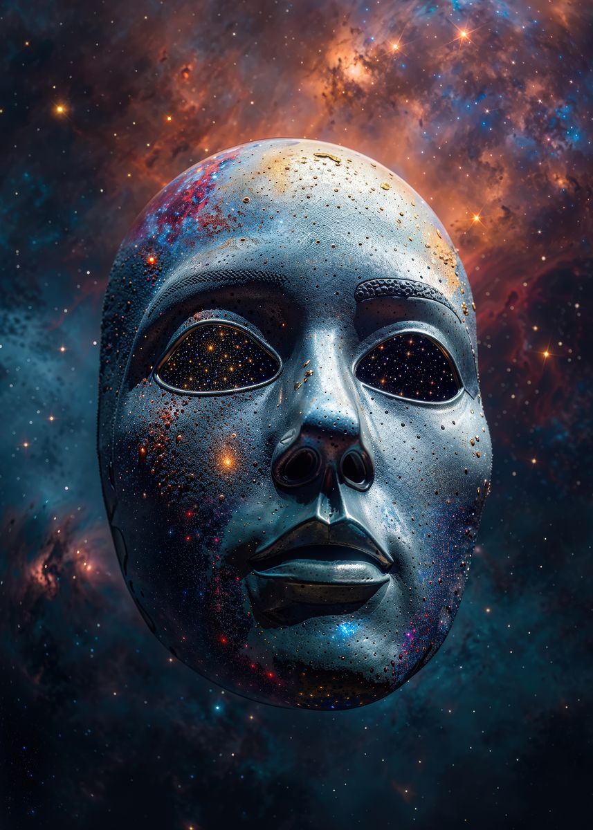 'Cosmic Face Mask' Poster, picture, metal print, paint by Cool Worker ...