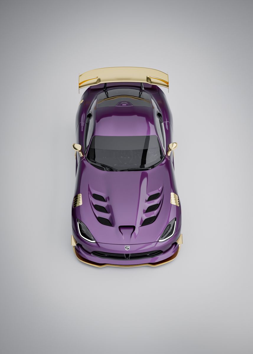 'Purple 2016 Dodge Viper ACR with Gold Accents - Top' Poster, picture ...