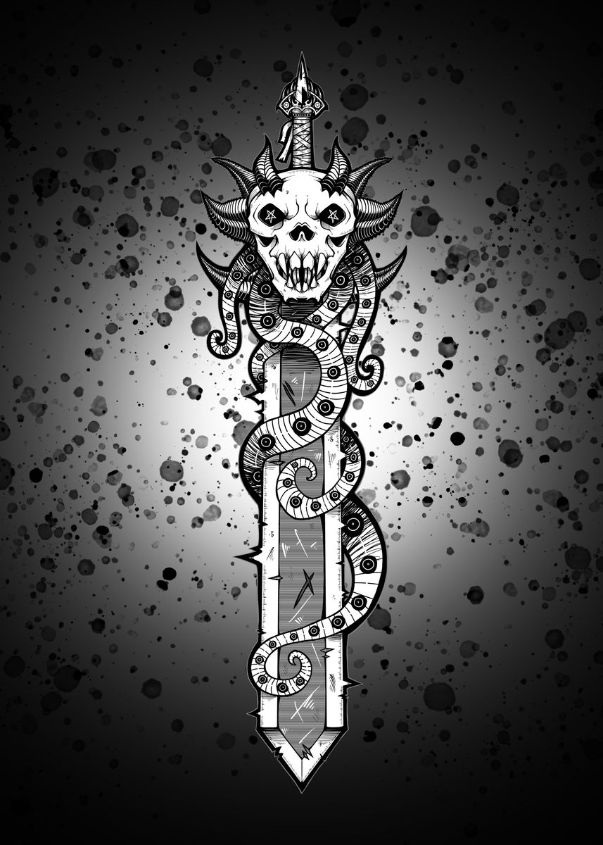 'Demonic Sword Artwork' Poster, picture, metal print, paint by ...