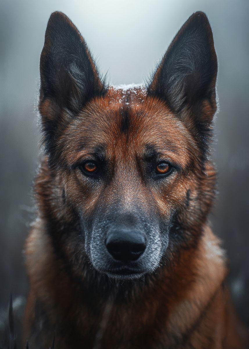 'German Shepherd Portrait' Poster, picture, metal print, paint by Reyer ...