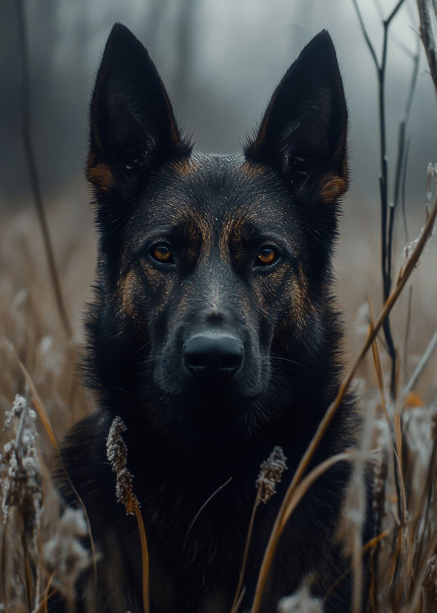'German Shepherd Portrait' Poster, picture, metal print, paint by Reyer ...