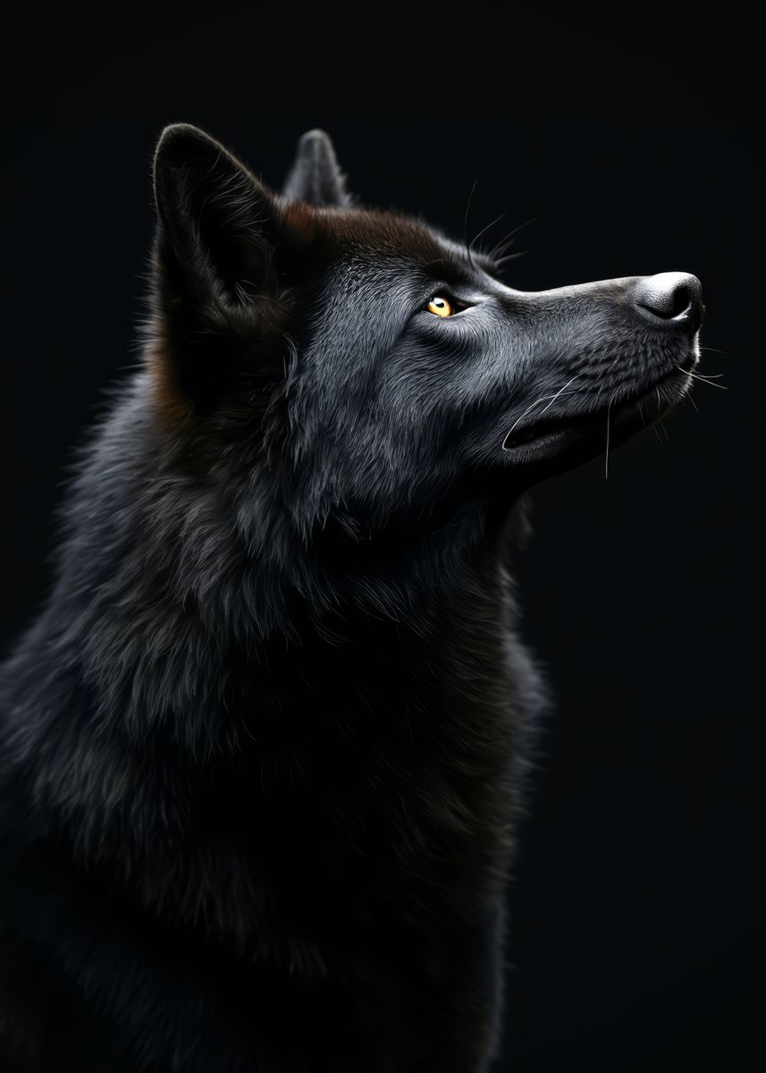 'Black Wolf Portrait' Poster, picture, metal print, paint by mk studio ...