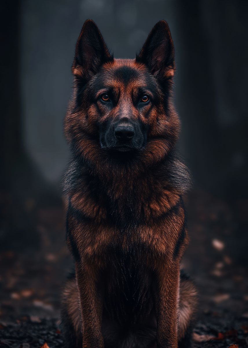 'German Shepherd Portrait' Poster, picture, metal print, paint by Reyer ...