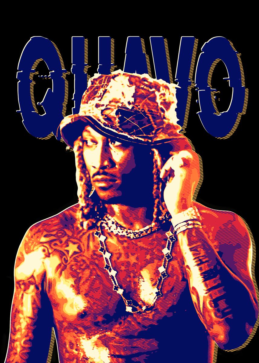 'Quavo rapper Portrait' Poster, picture, metal print, paint by maxmoen ...