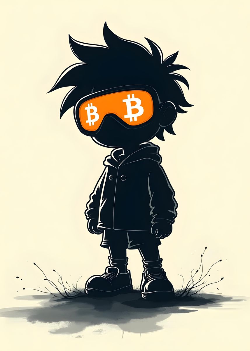 'Bitcoin Boy' Poster, picture, metal print, paint by Annam Pavan Kumar ...