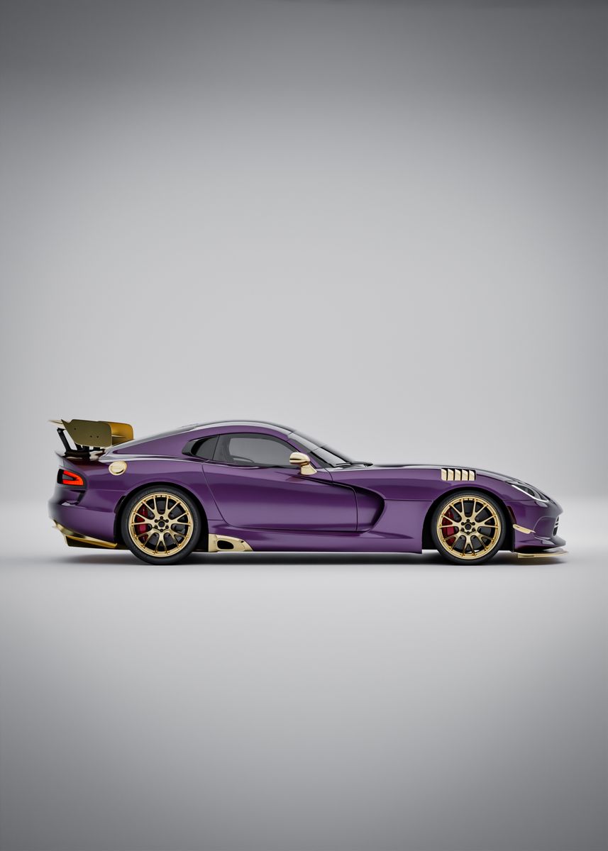 'Purple Dodge Viper ACR - Side View' Poster, picture, metal print ...
