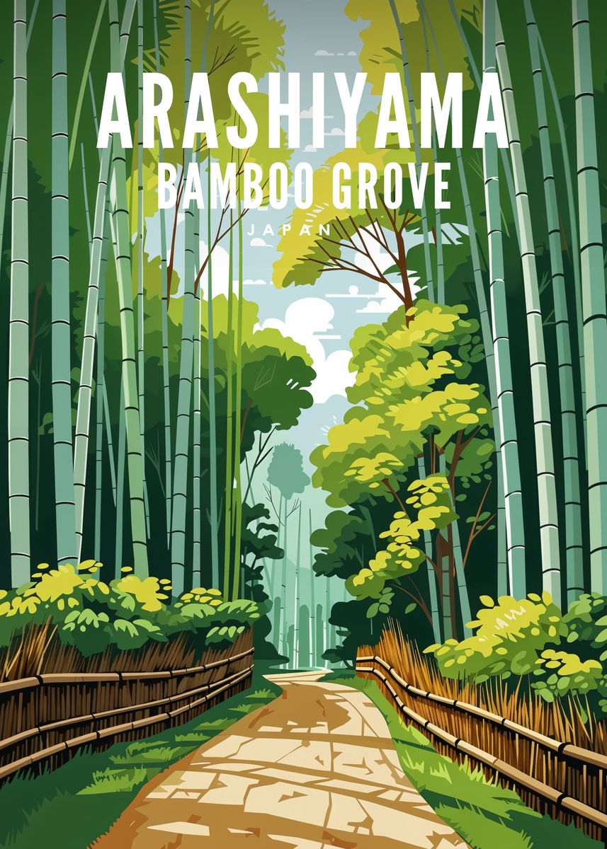 'Arashiyama Bamboo Grove' Poster, picture, metal print, paint by Mark ...
