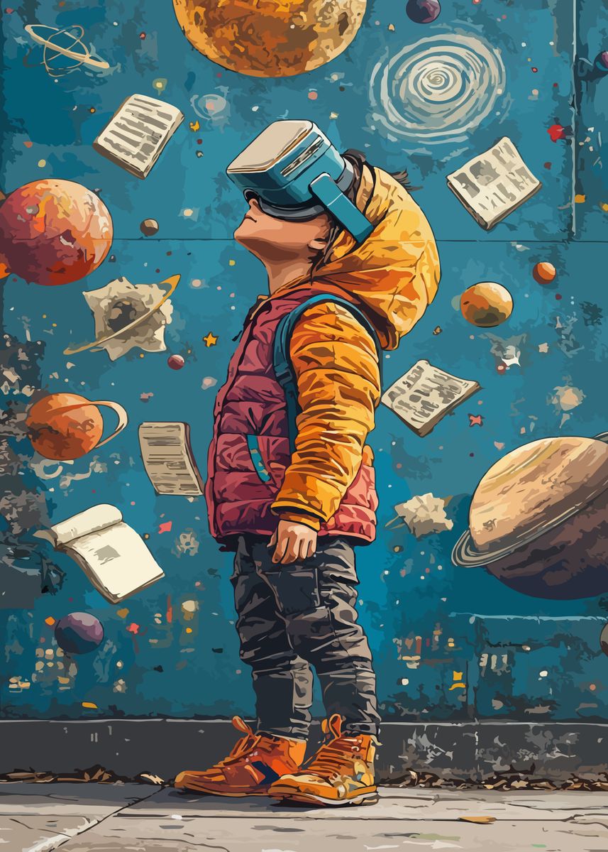 'VR Space Exploration' Poster, picture, metal print, paint by Adam Pro ...