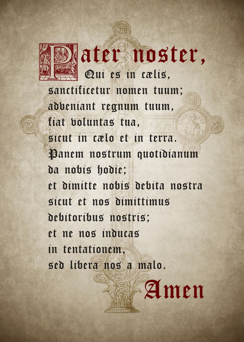 'Pater Noster Prayer' Poster, picture, metal print, paint by Kaz ...