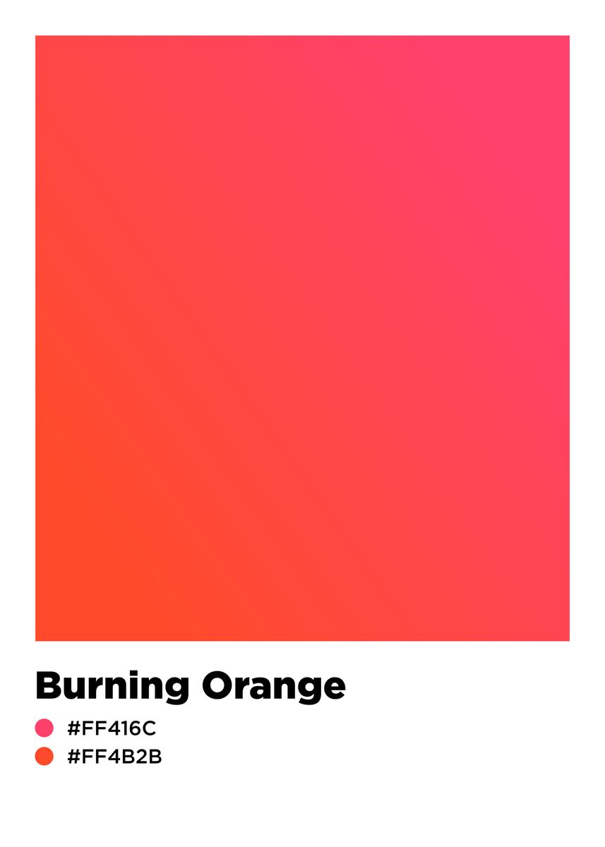 'Burning Orange Gradient' Poster, picture, metal print, paint by Top ...
