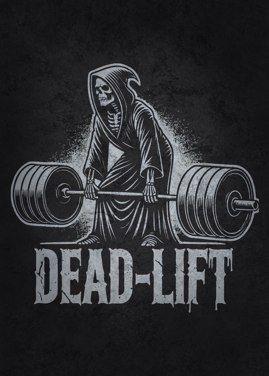 'Deadlift Grim Reaper Halloween Gym' Poster, picture, metal print ...