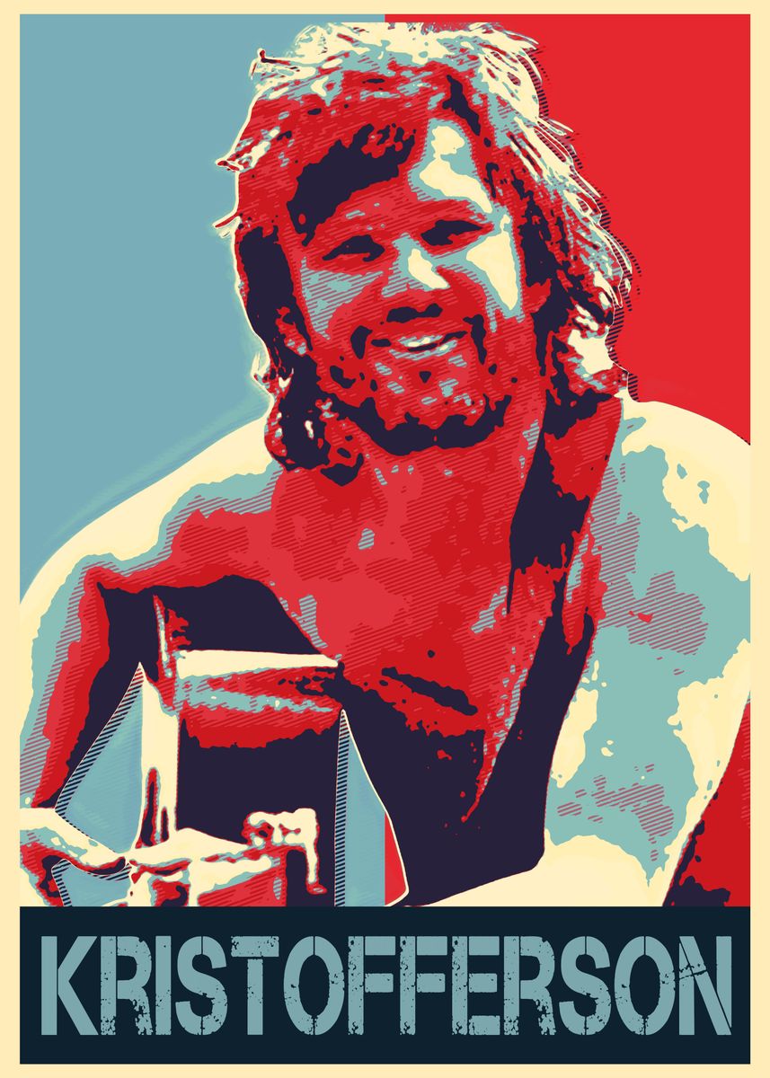 'Kris Kristofferson Poster' Poster, picture, metal print, paint by ...